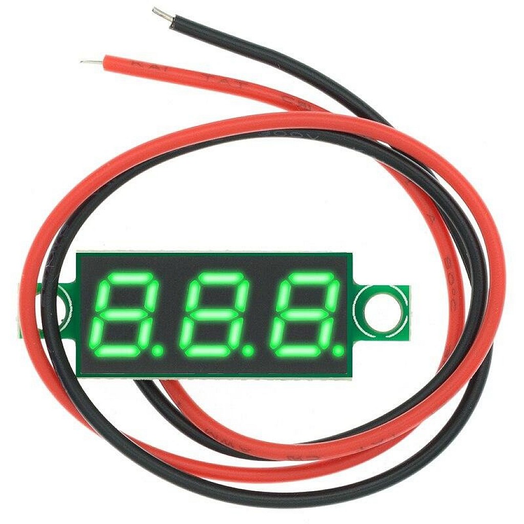 0.28-inch Green Ultra-Small Digital 3.2-30V DC Voltmeter