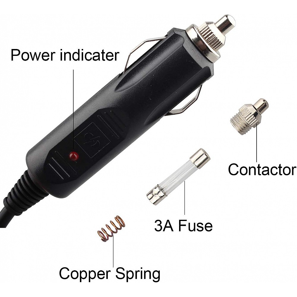 1.5M DC 12V Car Charger Power Adapter