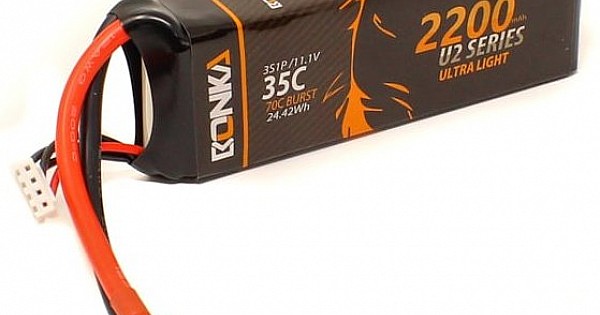 11.1V 2200mAh 35C 3S1P Bonka Lipo Battery - Bonka High-Capacity Lipo ...