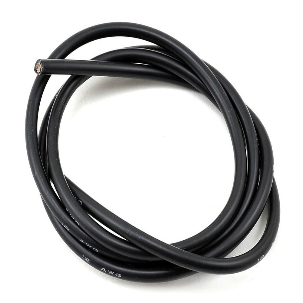 12AWG High Quality Black Silicon Wire - 1Meter