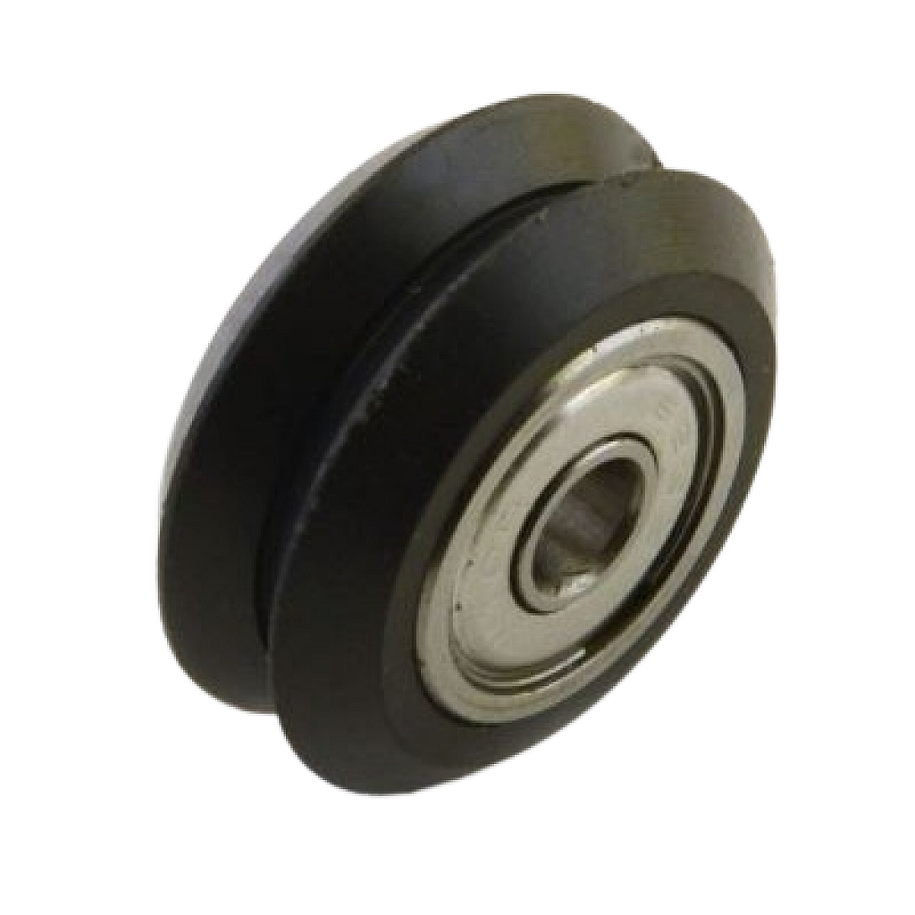 Black POM V-Wheel with 625ZZ Bearing - 5mm ID - 2020 Profile