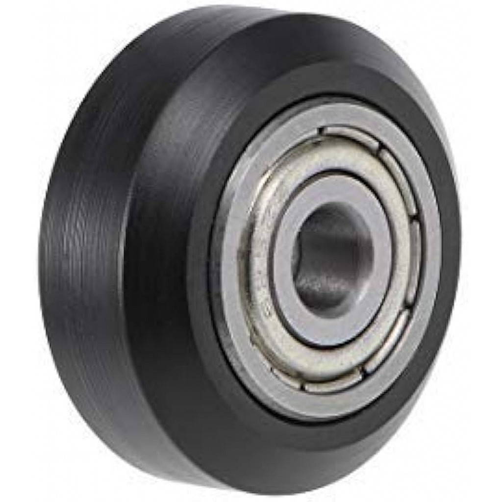 Black POM V-Wheel with MR115 Bearing - 5mm ID - 2020 Profile