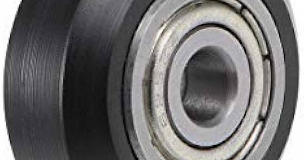 Black POM V-Wheel with MR115 Bearing - 5mm ID - 2020 Profile