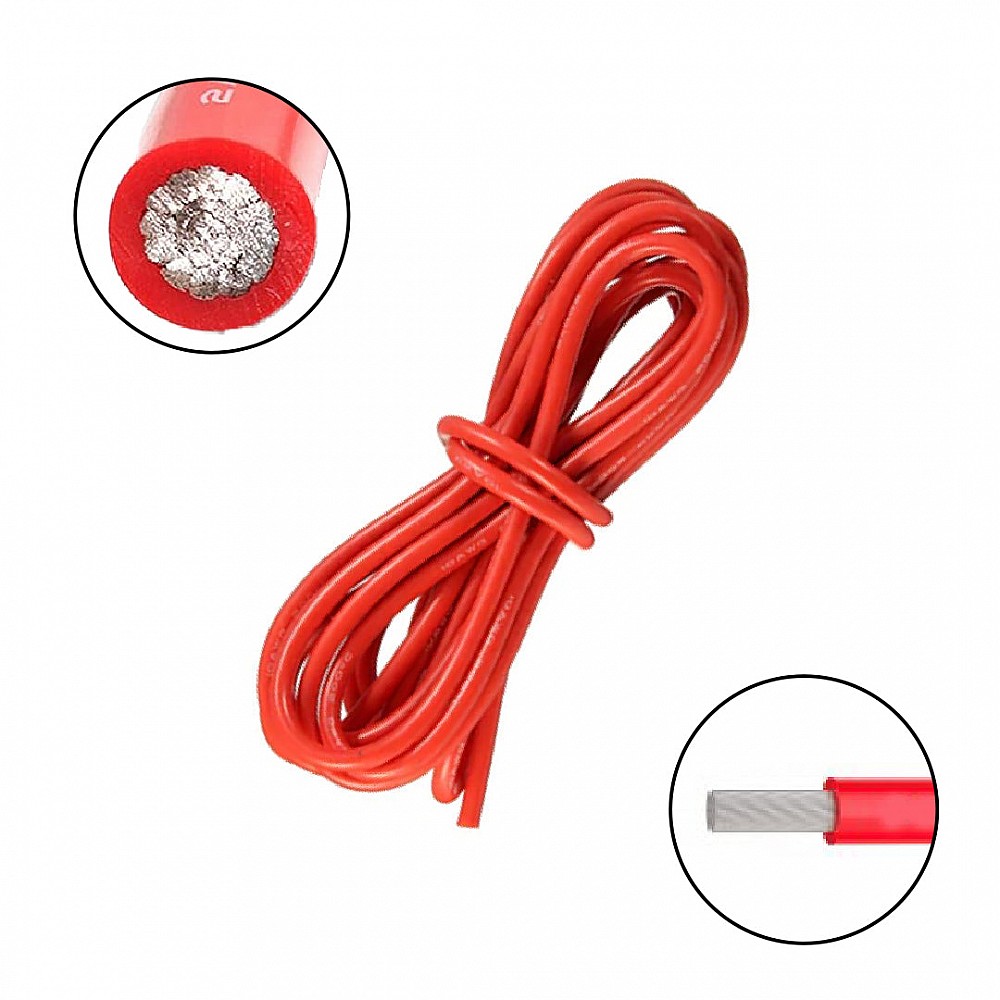 22AWG High Quality Red Silicon Wire - 1Meter