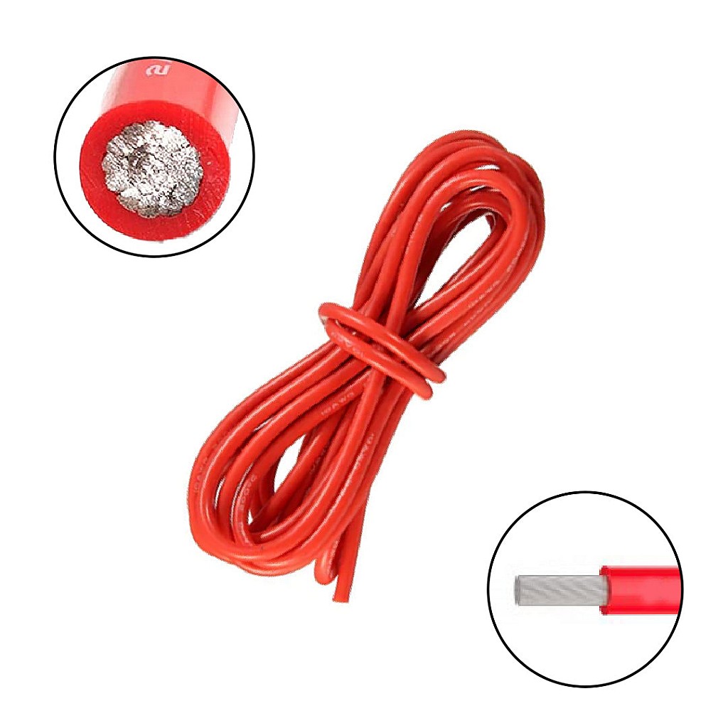 22AWG High Quality Red Silicon Wire - 1Meter