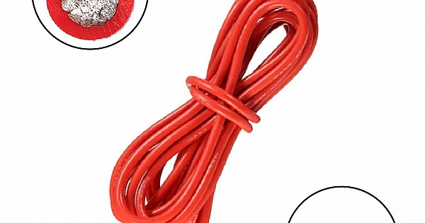 22AWG High Quality Red Silicon Wire - 1Meter