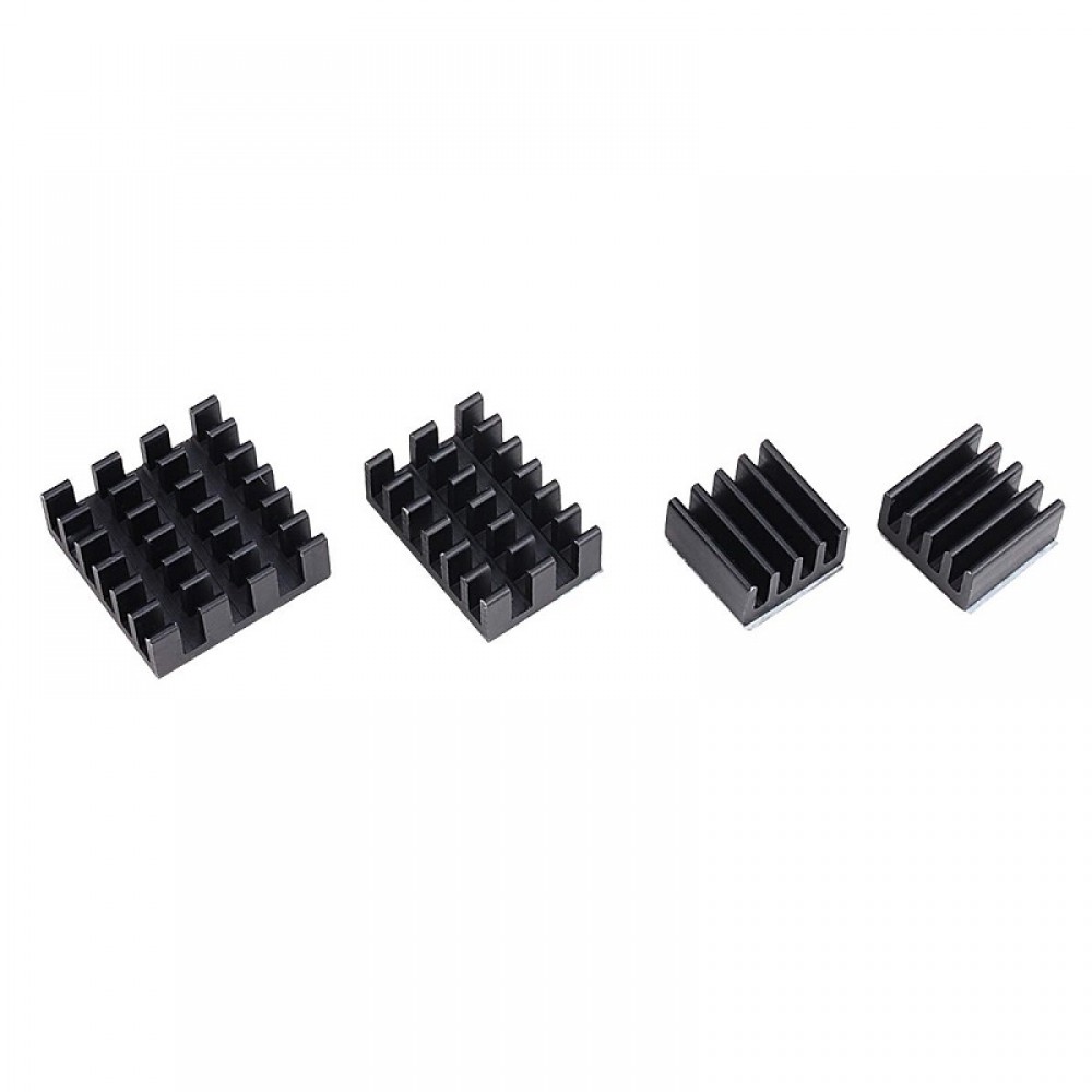 4 in 1 Black Aluminum Heatsink for Raspberry Pi 4B