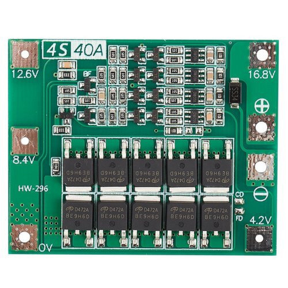 4S 14.8V 16.8V 40A 18650 Lithium Battery Protection Board ( Enhanced ...