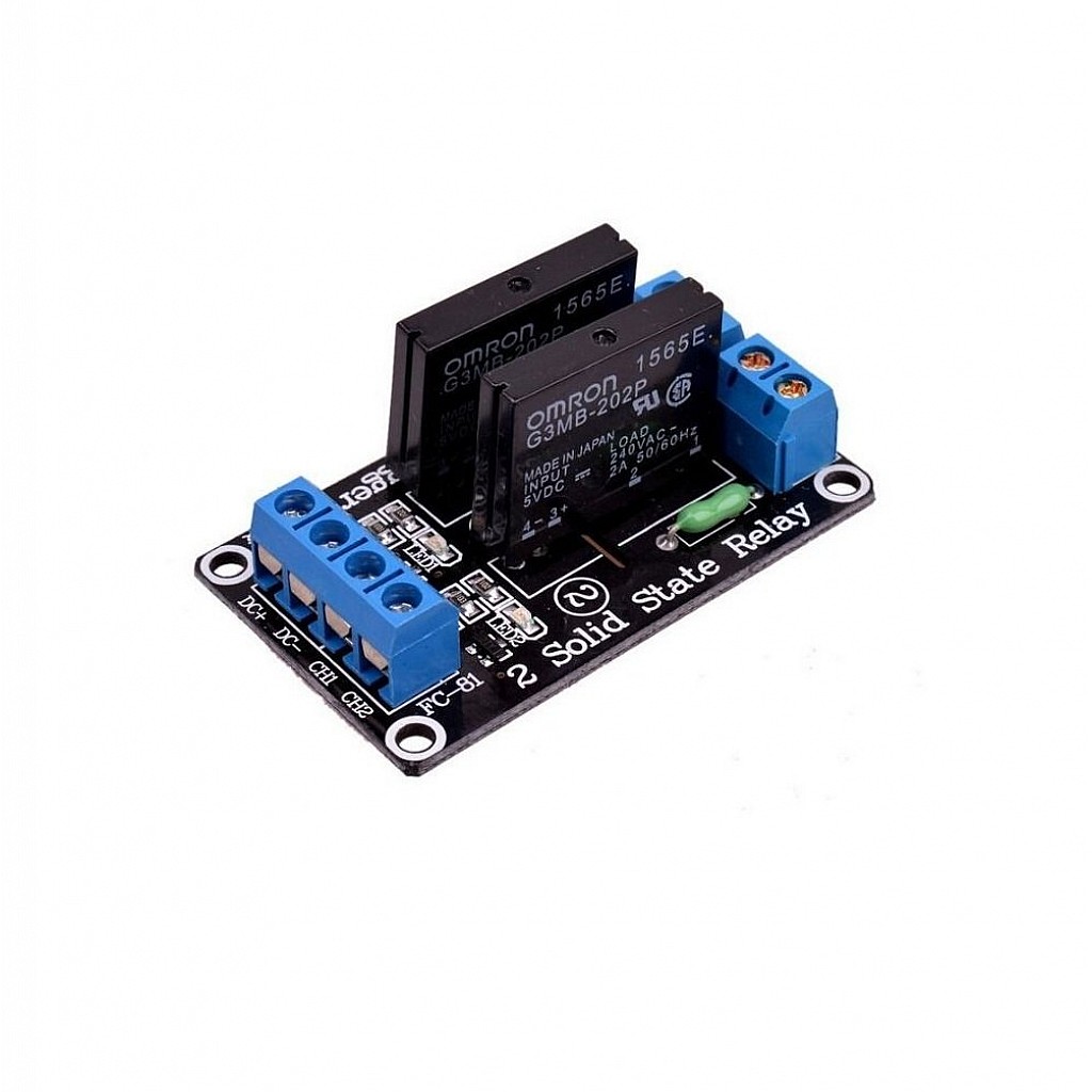 5V 2 Channel SSR Relay Module (Solid State Relay Module) with Fuse Sensor