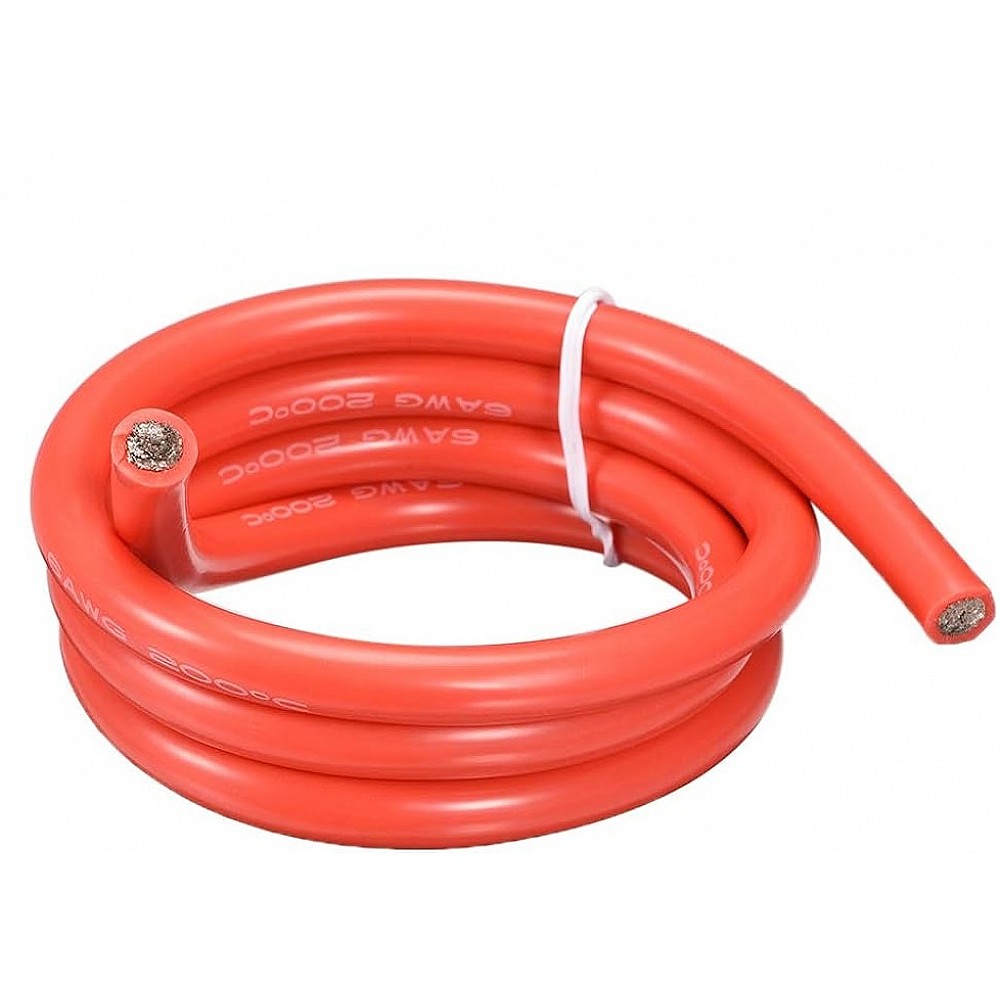 6AWG High Quality Red Silicon Wire - 1Meter