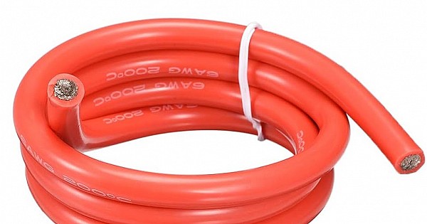 6AWG High Quality Red Silicon Wire - 1Meter