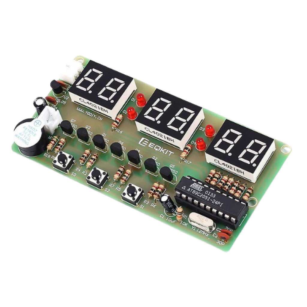 6Bits AT89C2051 LED Chip Electronic Alarm Clock DIY Kit