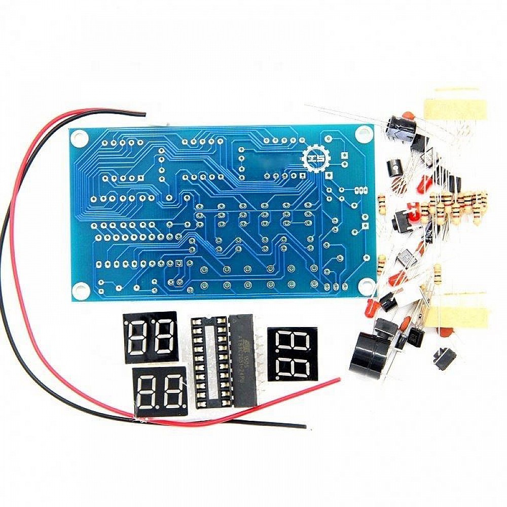 6Bits AT89C2051 LED Chip Electronic Alarm Clock DIY Kit