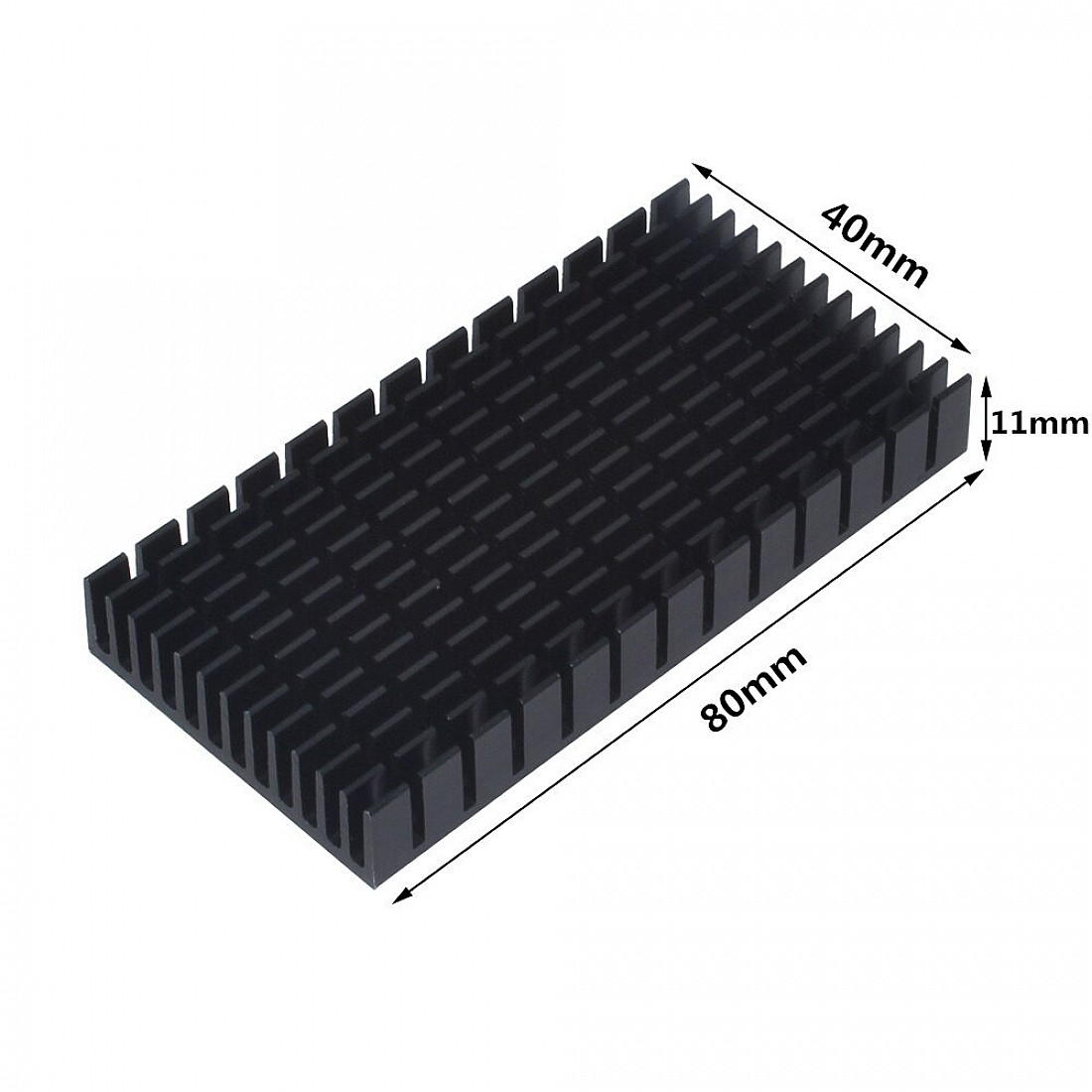 80x40mm Black Aluminum Heatsink Radiator Cooler