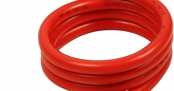8AWG High Quality Red Silicon Wire - 1Meter