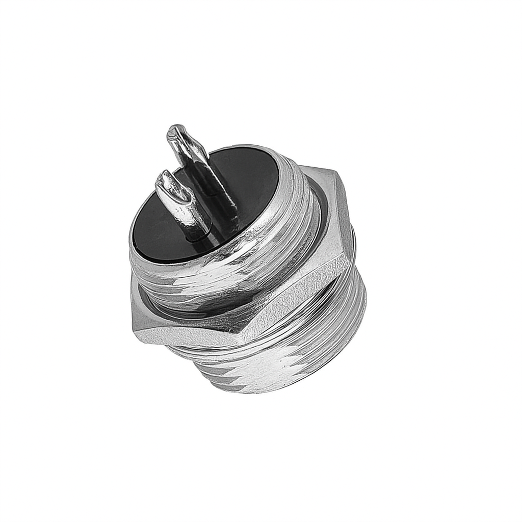 M12 GX12 2 Pin Male Aviation Plug Connector | Metal Circular Connector
