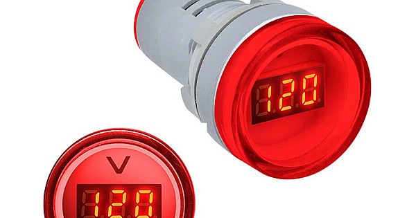 AD16 AC60-500V Mini LED Digital Display Voltmeter Indicator - Red