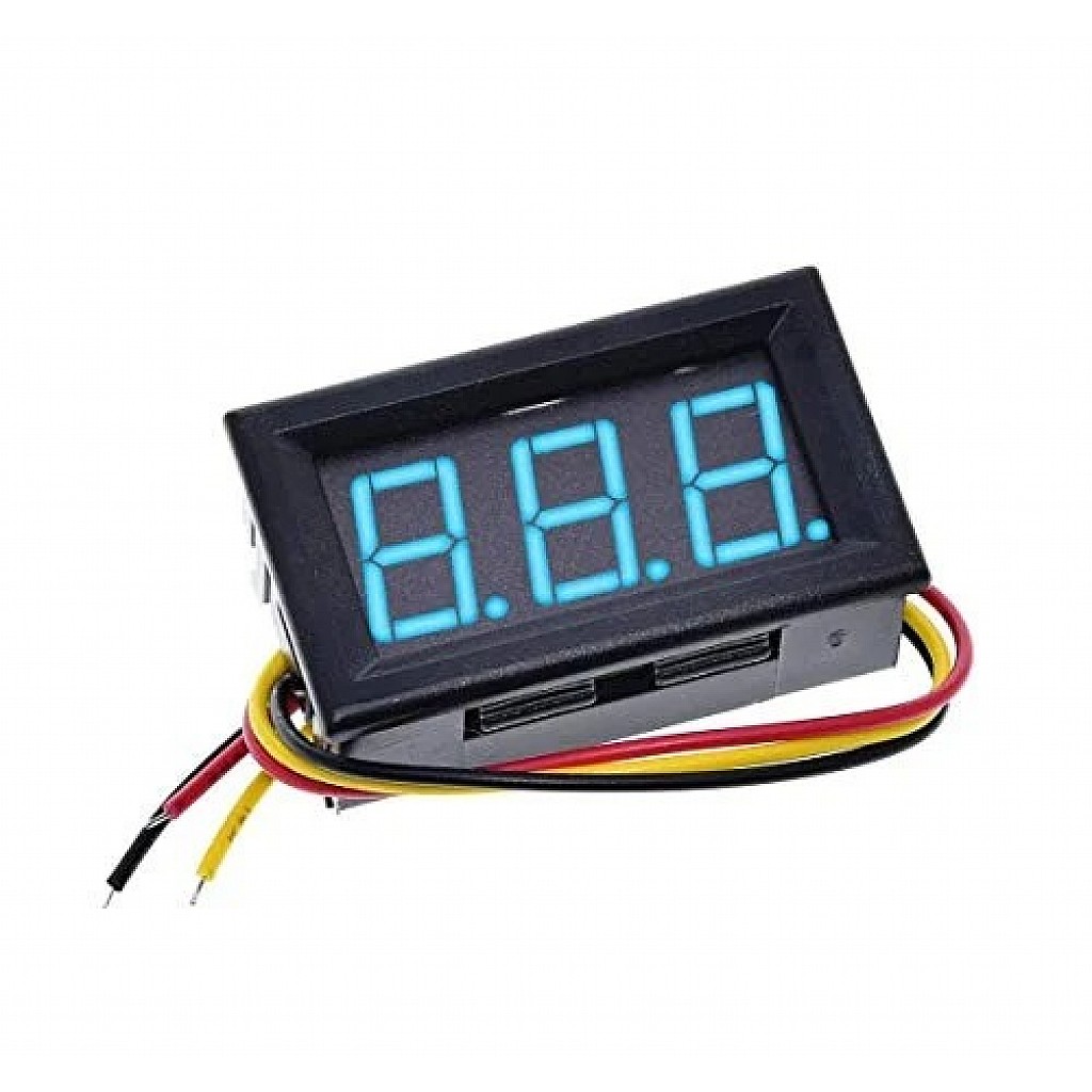 Blue 0.36 inch Digital Three-Wire DC Voltmeter With Case