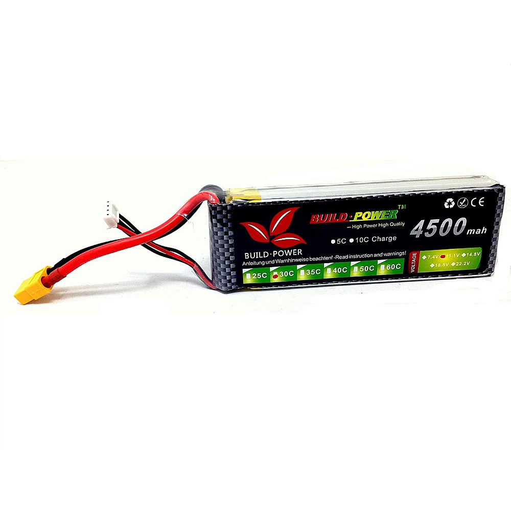 4500mah 11.1v 30C 3S Build Power Lipo Battery