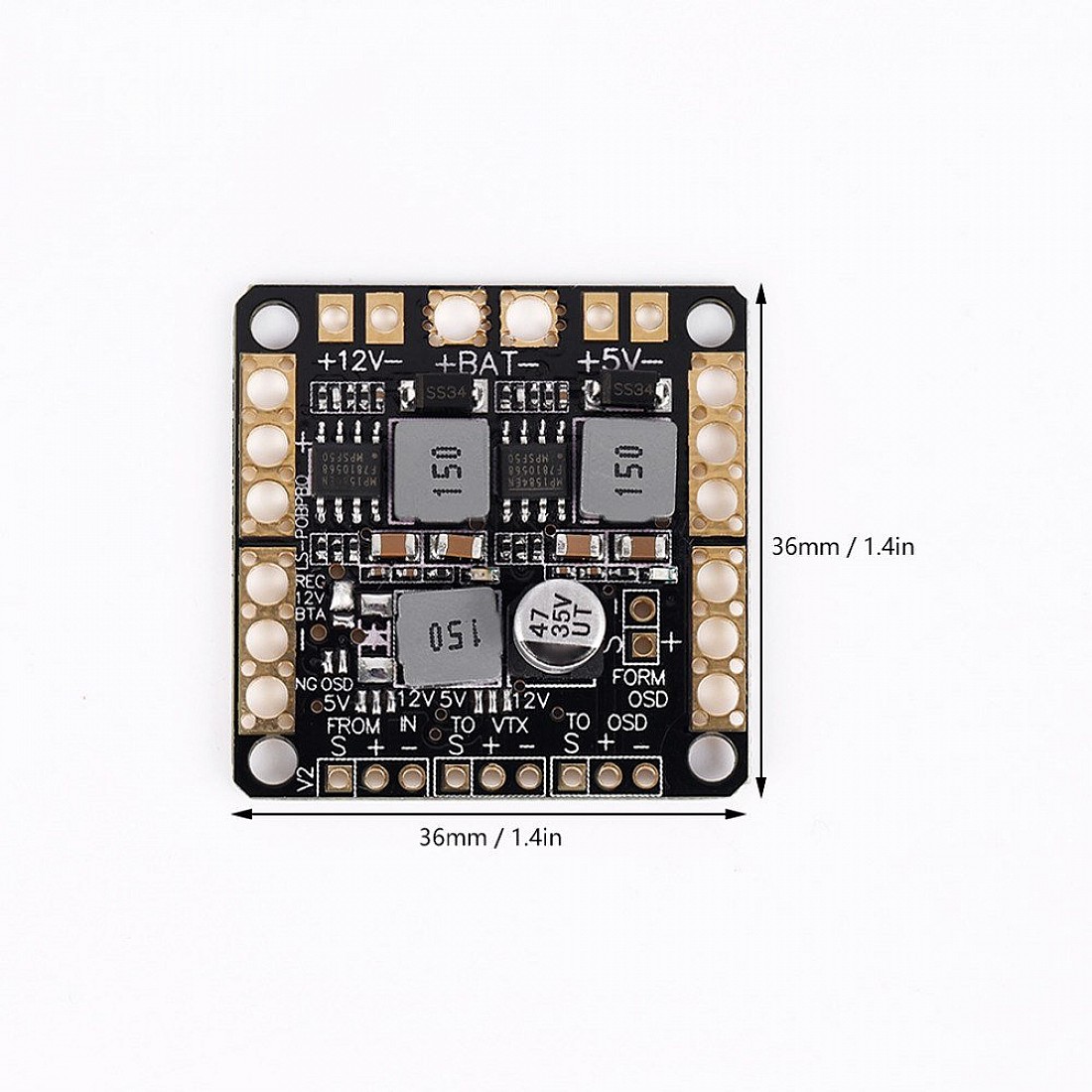 CC3D NAZE32 F3 Power Distribution Board PDB with LC Filter and Dual BEC