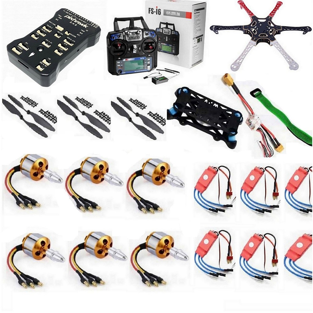 Hexacopter Drone Combo with Pixhawk and FSi6 Kit for beginner - FlyRobo