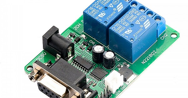 DC 12V 2 Channel Serial Port RS232 Relay Module Board