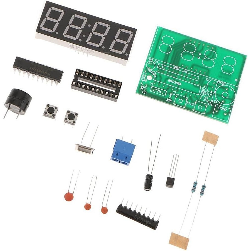 Digital 4 Bit AT89C2051 Electronic Clock Kit