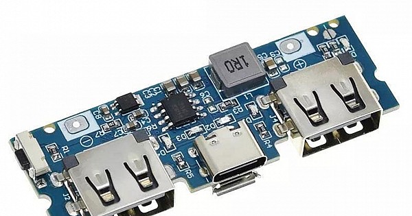 Dual USb Power Bank MotherBoard For Lithium Battery With Type-C & Micro ...