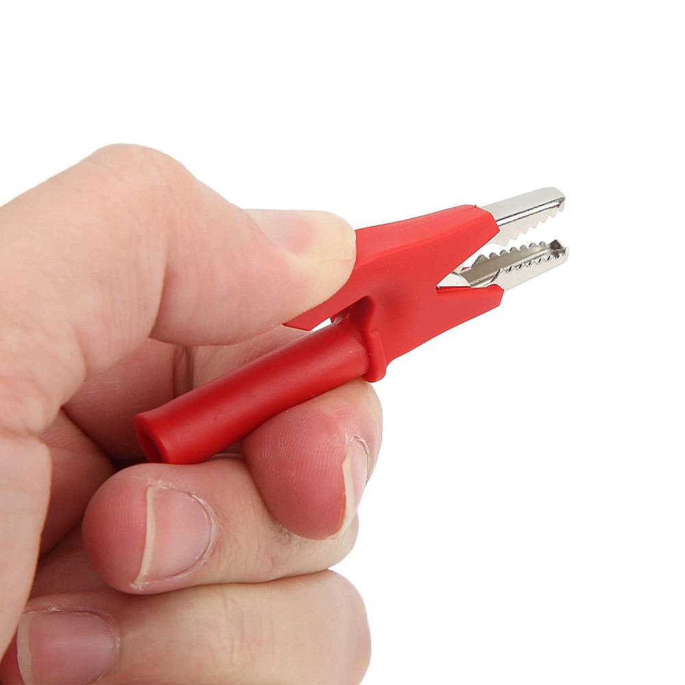 Insulated Copper Test Crocodile Clip - Red