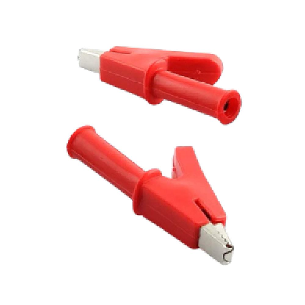 Insulated Copper Test Crocodile Clip - Red