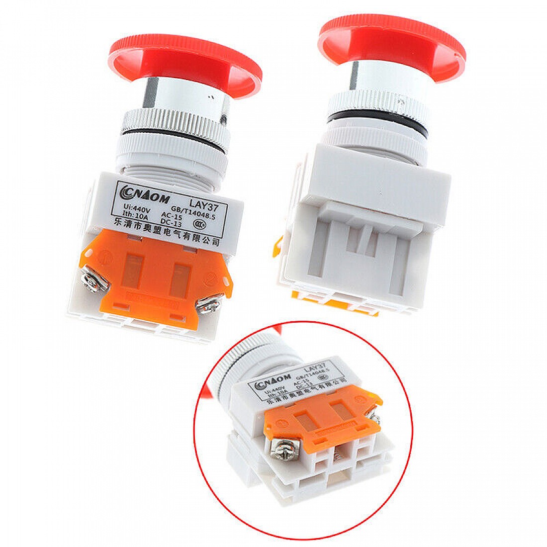 LAY37 01ZS 1 Normally Closed Self-Locking Mushroom Head Emergency Stop Switch