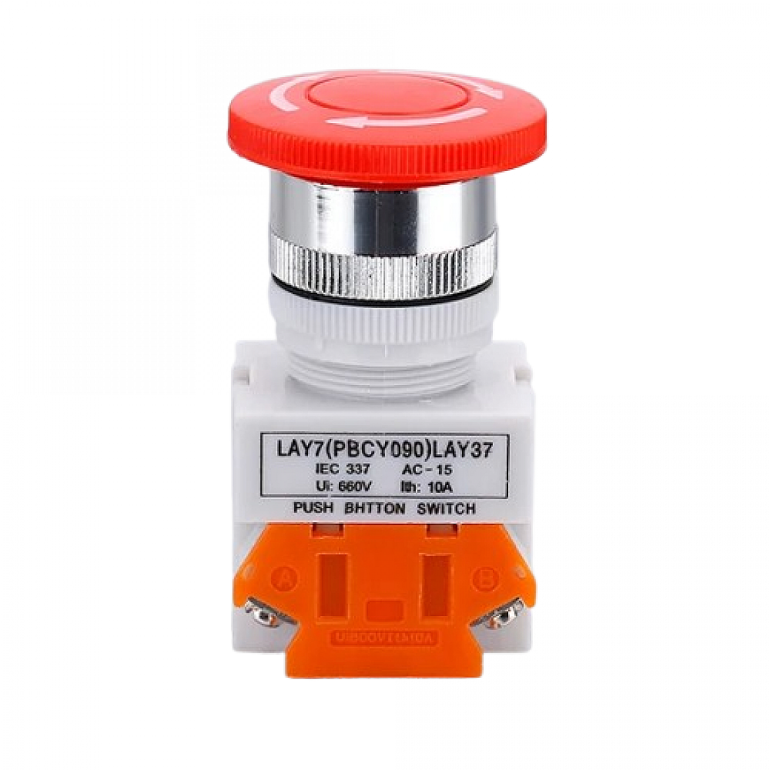 LAY37 02ZS 2 Normally Closed Self-Locking Mushroom Head Emergency Stop Switch