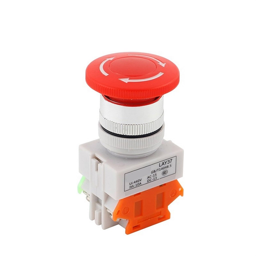 LAY37 11ZS 1 Open & 1 Closed Self-Locking 30mm Mushroom Head Emergency ...