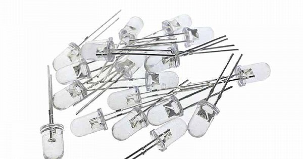 100pcs White Transparent LED Diode 5mm (Light Emitting Diod)