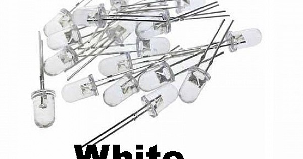 10pcs White Transparent LED Light Diode 5mm (Light Emitting Diod) - FR455