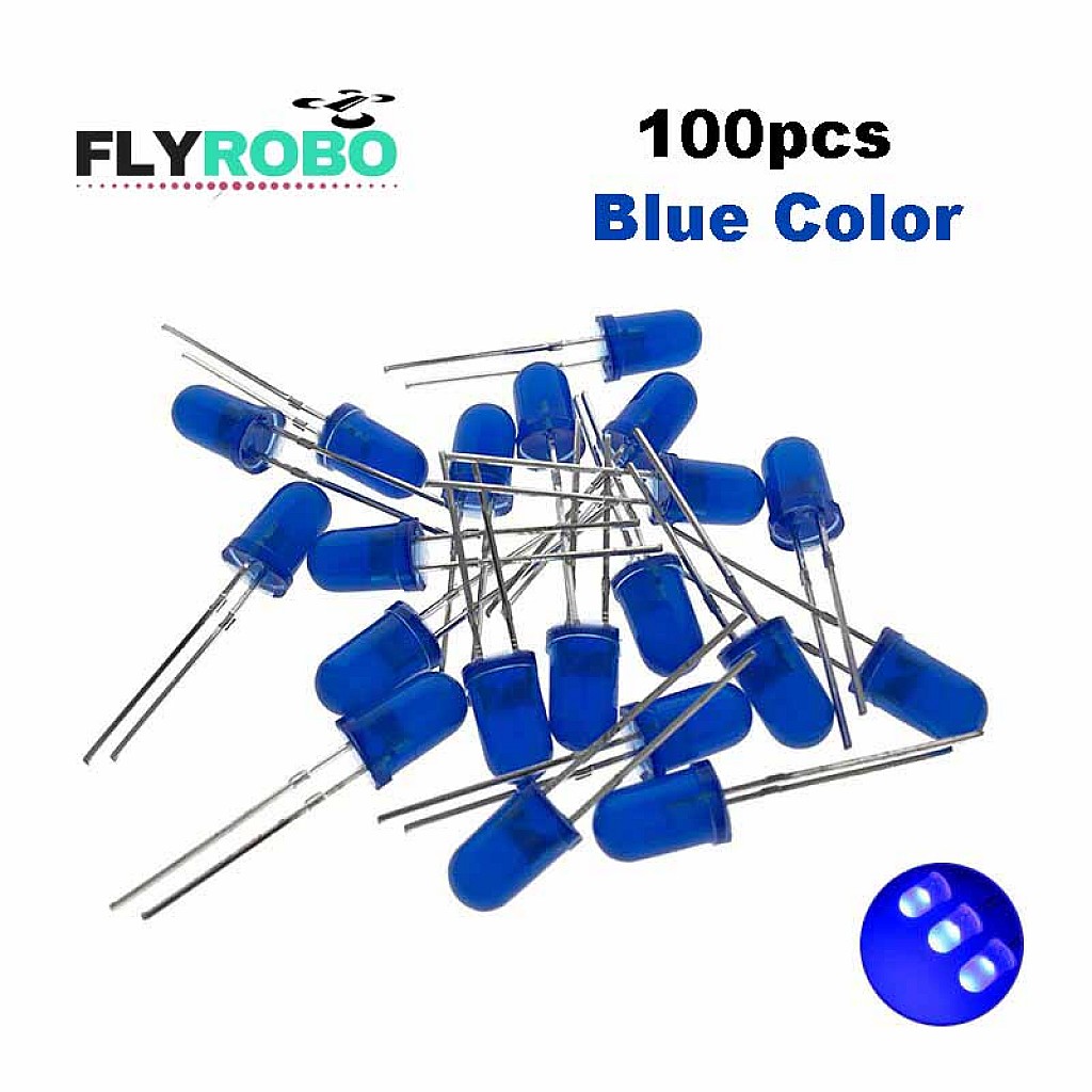 Blue LED 5mm Pack Of 100 (Light Emitting Diod)