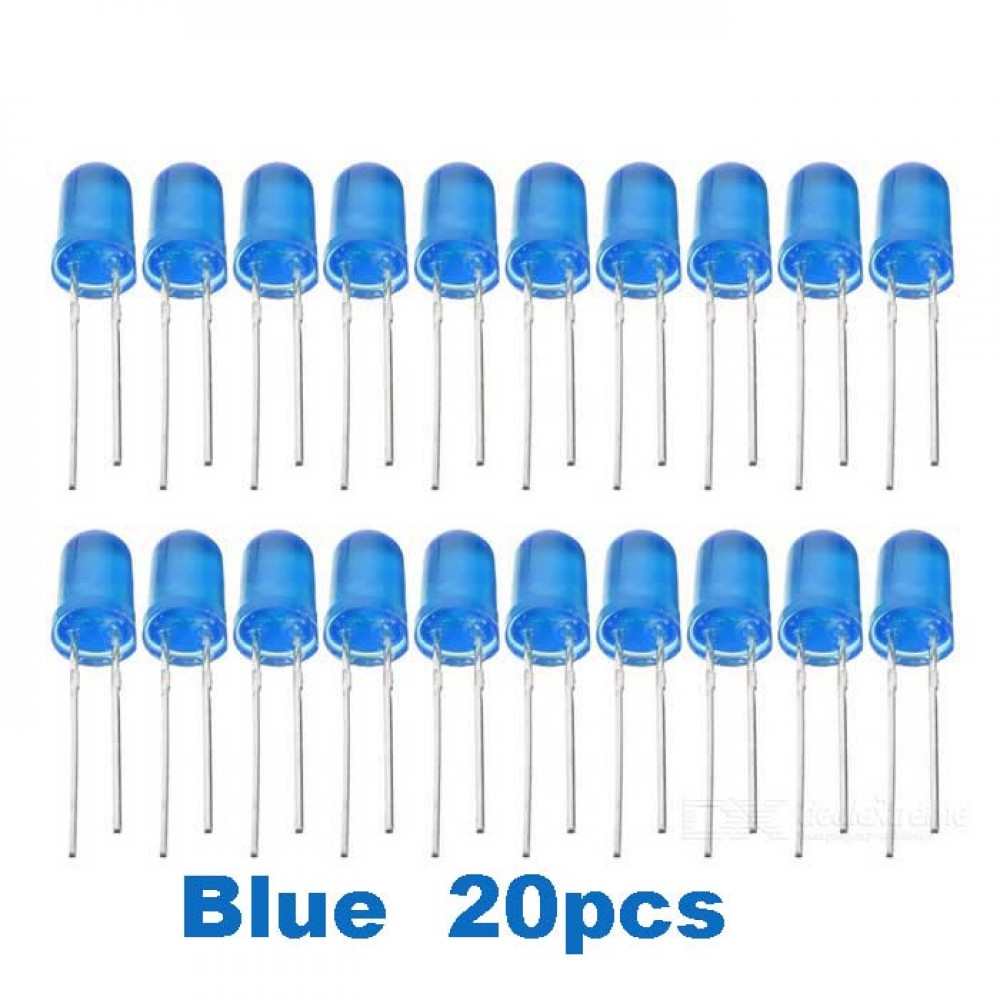 Blue LED 5mm Pack Of 20 (Light Emitting Diod) - FR459