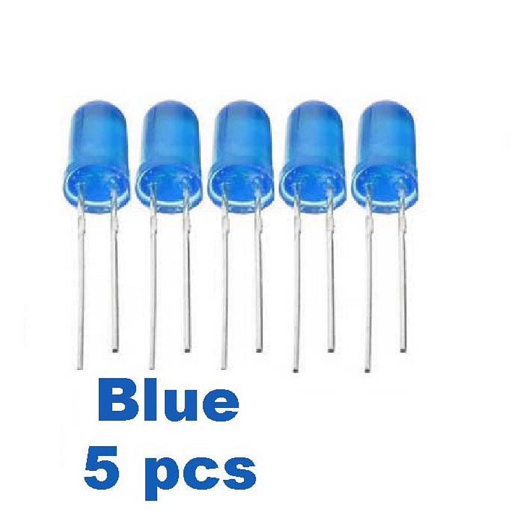 Blue LED 5mm Pack Of 5 (Light Emitting Diod) - FR459