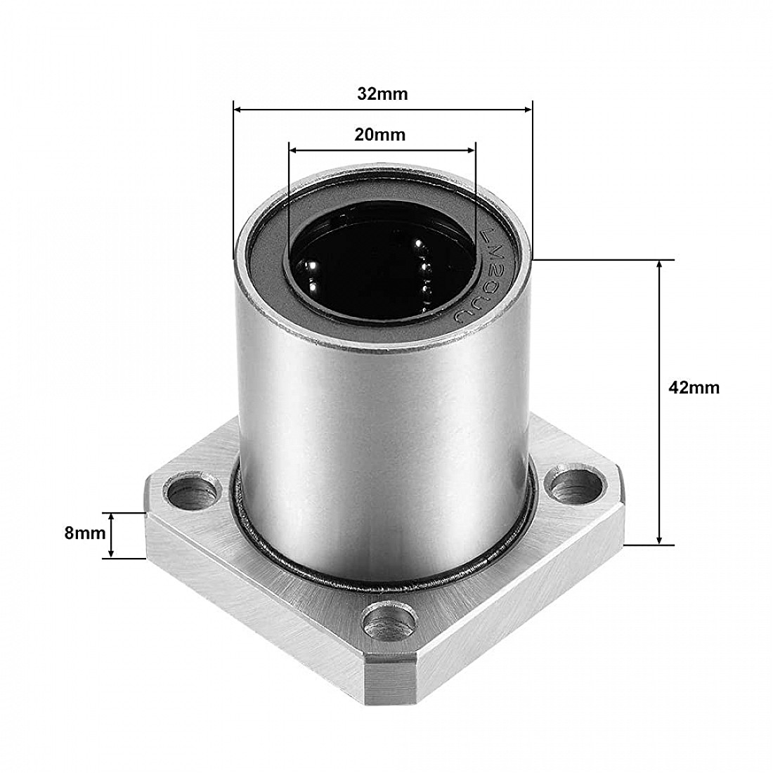 LMK20UU 20mm Square Flange Linear Motion Bearing