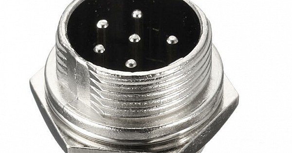 M12/GX12 6 Pin male Aviation Plug Connector