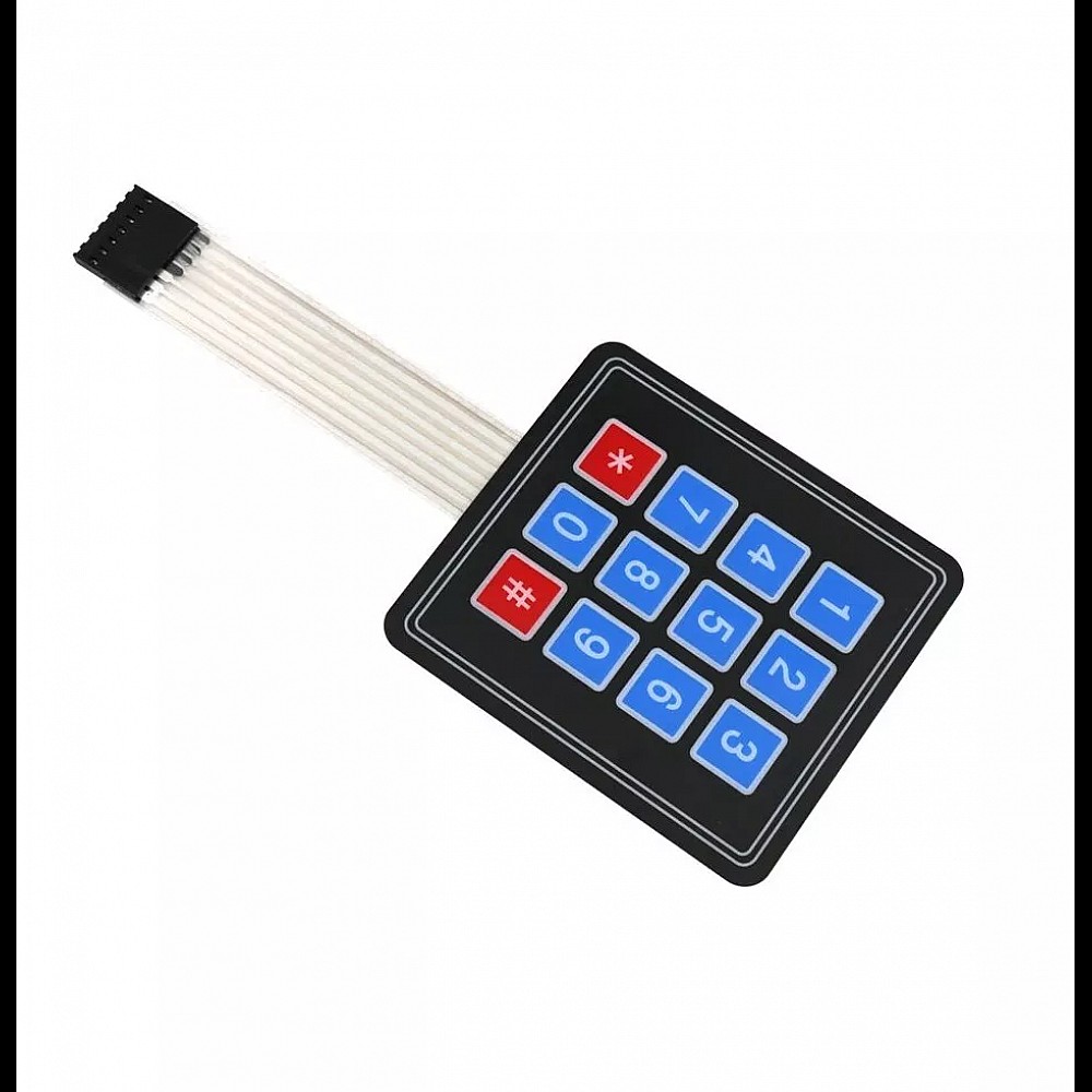 12 Keys 3x4 Matrix - Membrane Type Keypad - Flyrobo.in