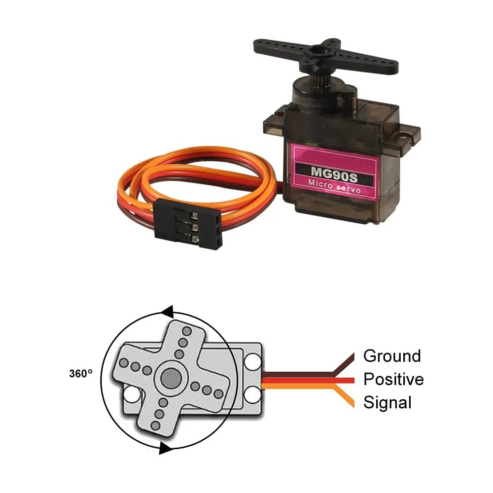 MG90S Metal Gear 360 degrees Tilt Servo Motor