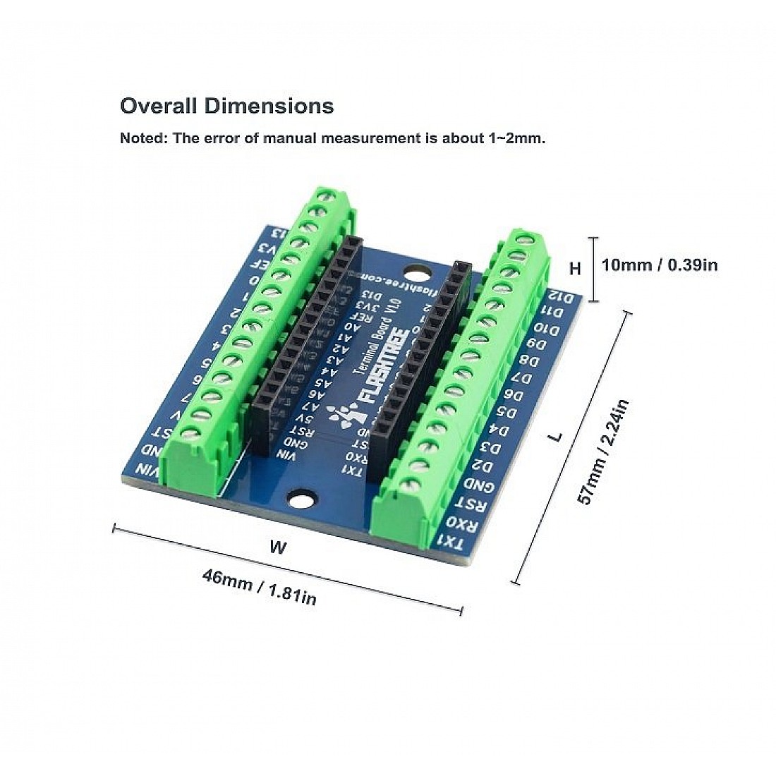 NANO IO Shield Screw Terminals Expansion Board
