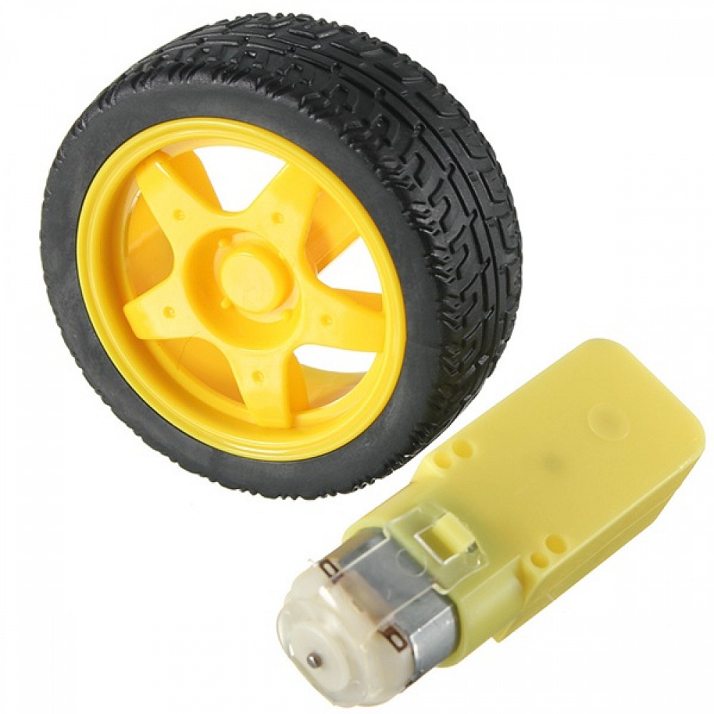 DC 3-6v Bo Gear Motor With Plastic Tire Wheel For Smart Car