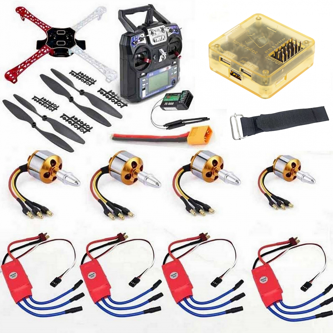 Quadcopter Drone Combo Kit with CC3D (Motor + ESC + Propeller + Flight ...