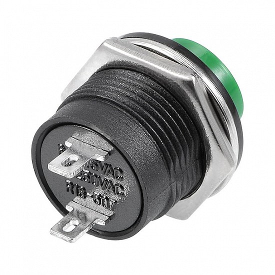 R13-507 Self-reset Button Switch |16MM | Green