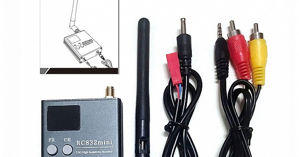 RC832 Mini 4.9-5.8G 56CH High Sensitivity AV Receiver