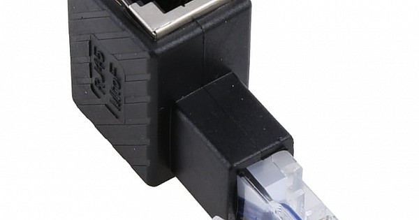 RJ45 Right bend Male to Female Adapter