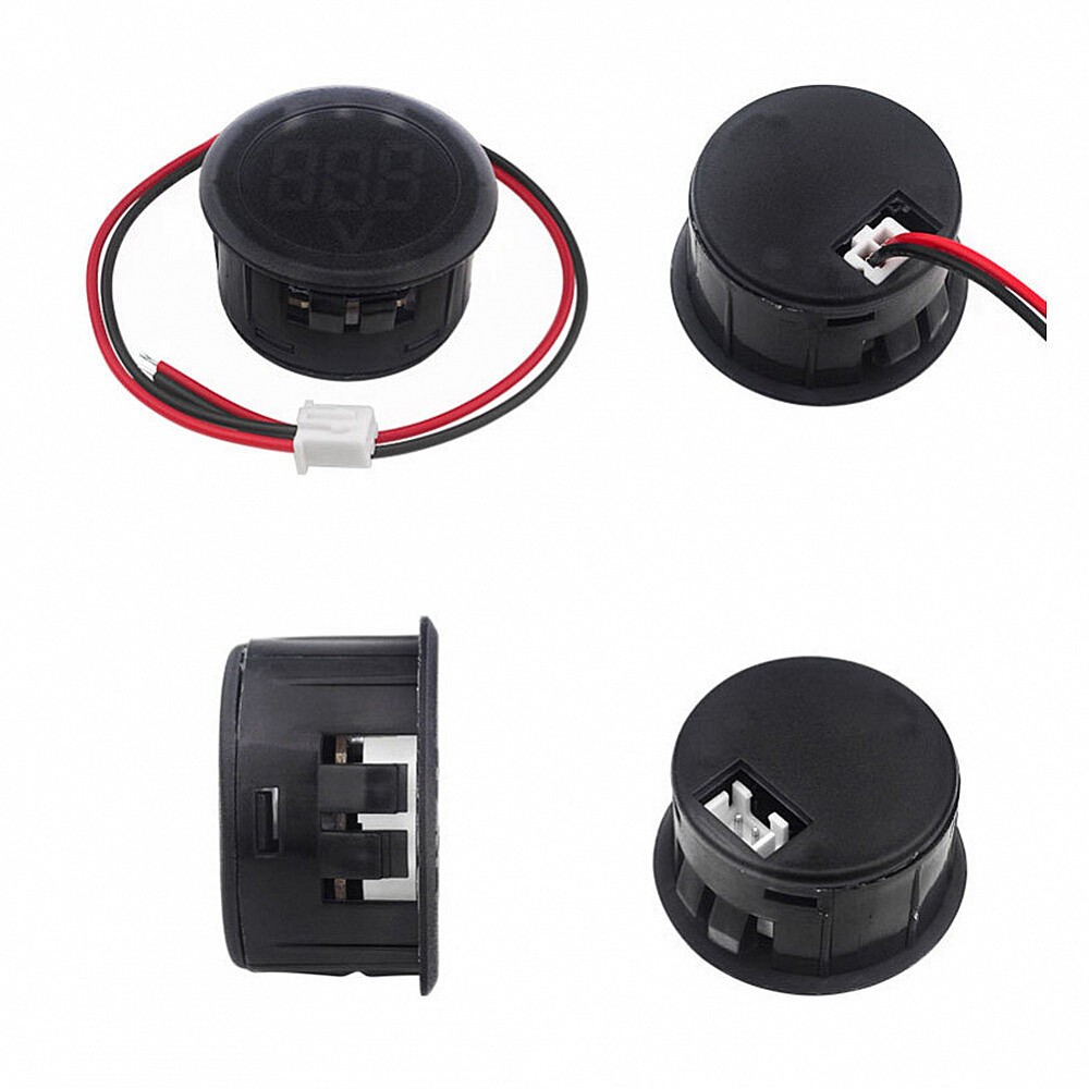 Round LED Digital Voltmeter Display DC 4-100V | Red