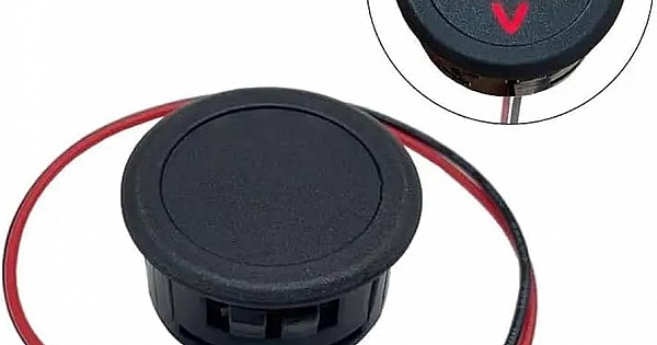 Round LED Digital Voltmeter Display DC 4-100V | Red